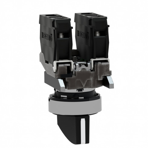 XB4BG61- Bouton tournant à crosse - Ø22 - 3 pos fix - noir - 2F - vis ...